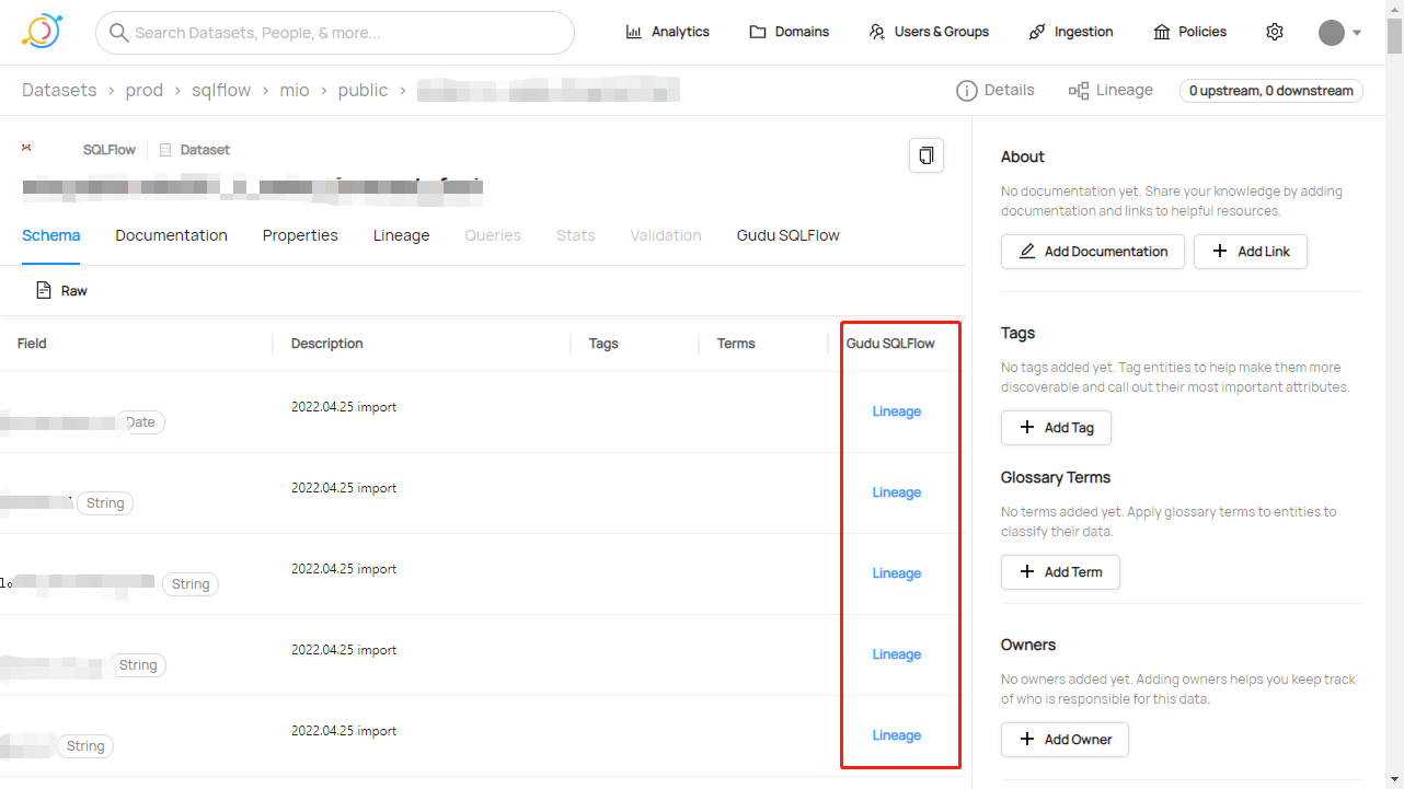 把SqlFlow中的血缘查看功能集成到DataHub - Gudu SQLFlow 中文官方博客
