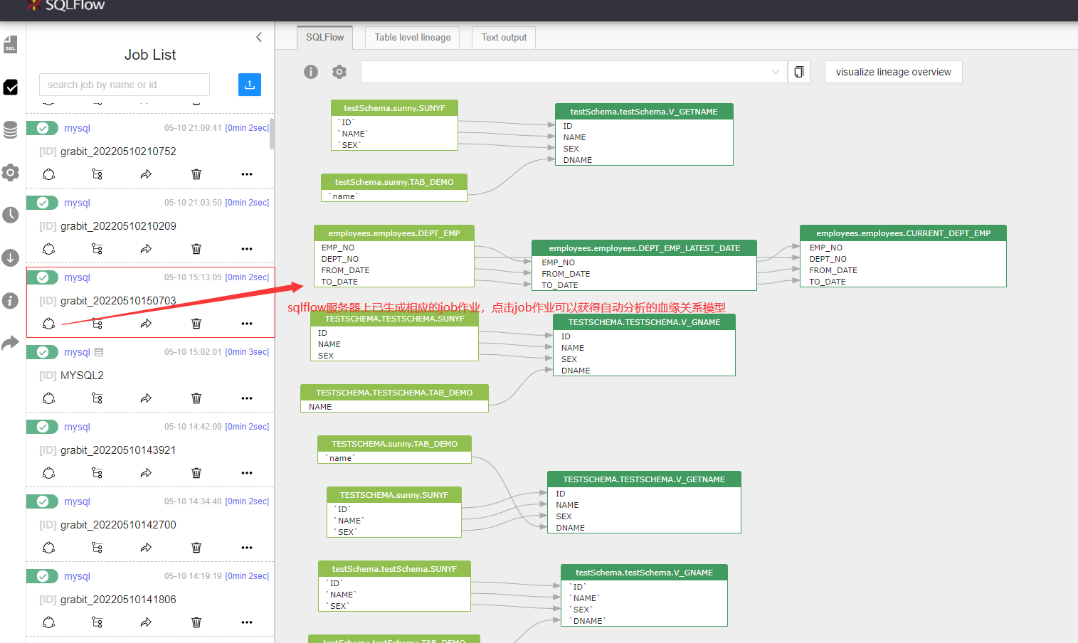 使用grabit分析mysql数据库中的数据血缘关系 - Gudu SQLFlow 中文官方博客