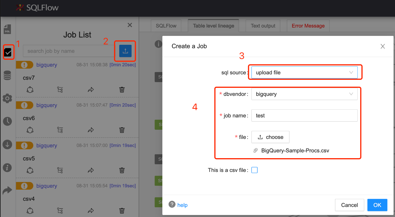 马哈鱼数据血缘关系分析工具处理CSV文件中的SQL - Gudu SQLFlow 中文官方博客